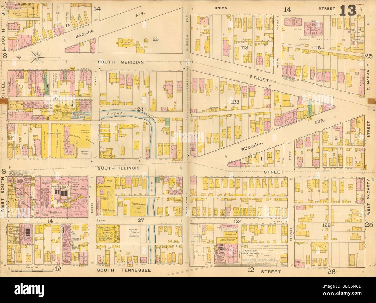 The 1887 Sanborn Map #13 of Indianapolis illustrates the city's ...
