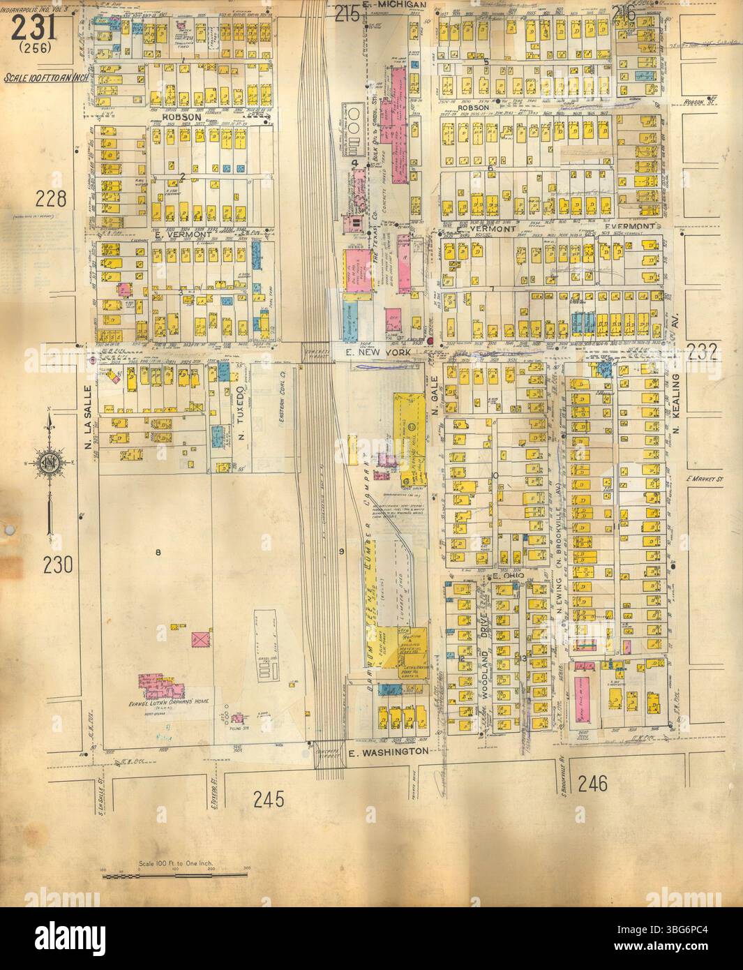 This map, part of the Indianapolis Sanborn series, dates back to 1940 ...