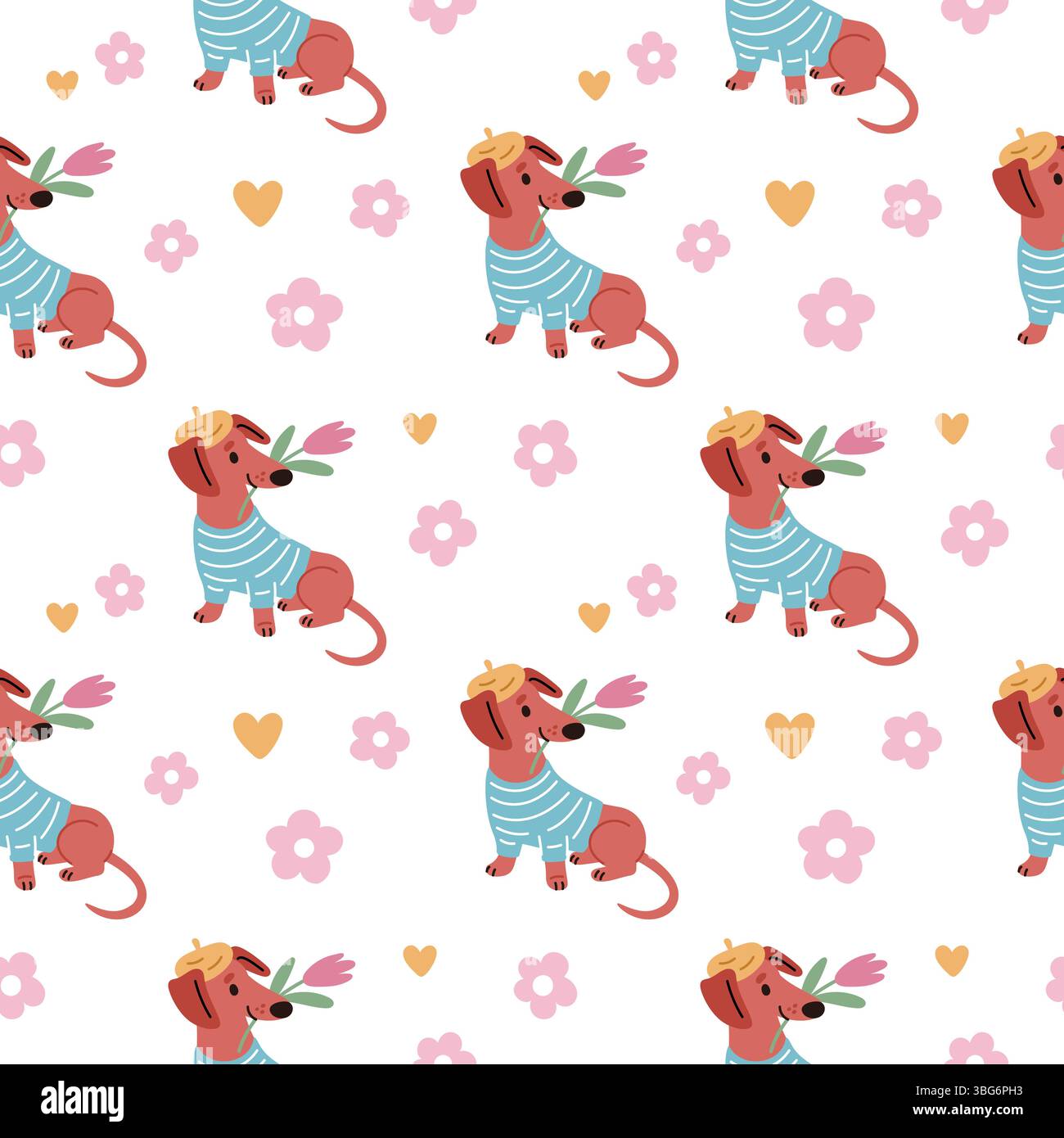 Funny dachshunds seamless pattern hi-res stock photography and images ...