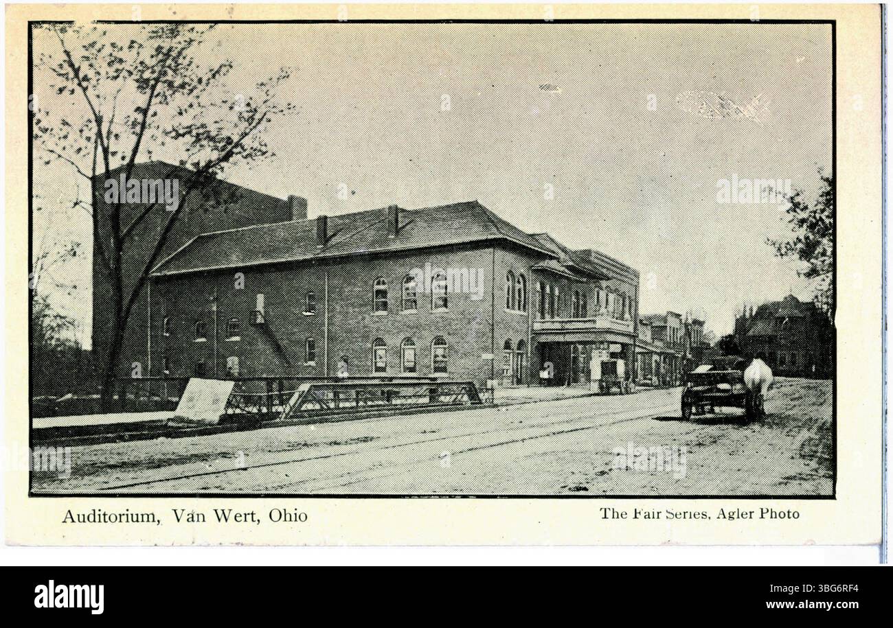 This 1910 photograph shows the public Auditorium in Van Wert, Ohio, and ...