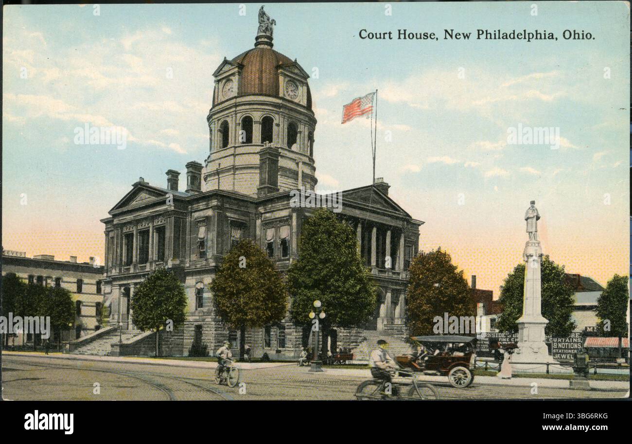 A color postcard depicting the courthouse in New Philadelphia, Ohio ...