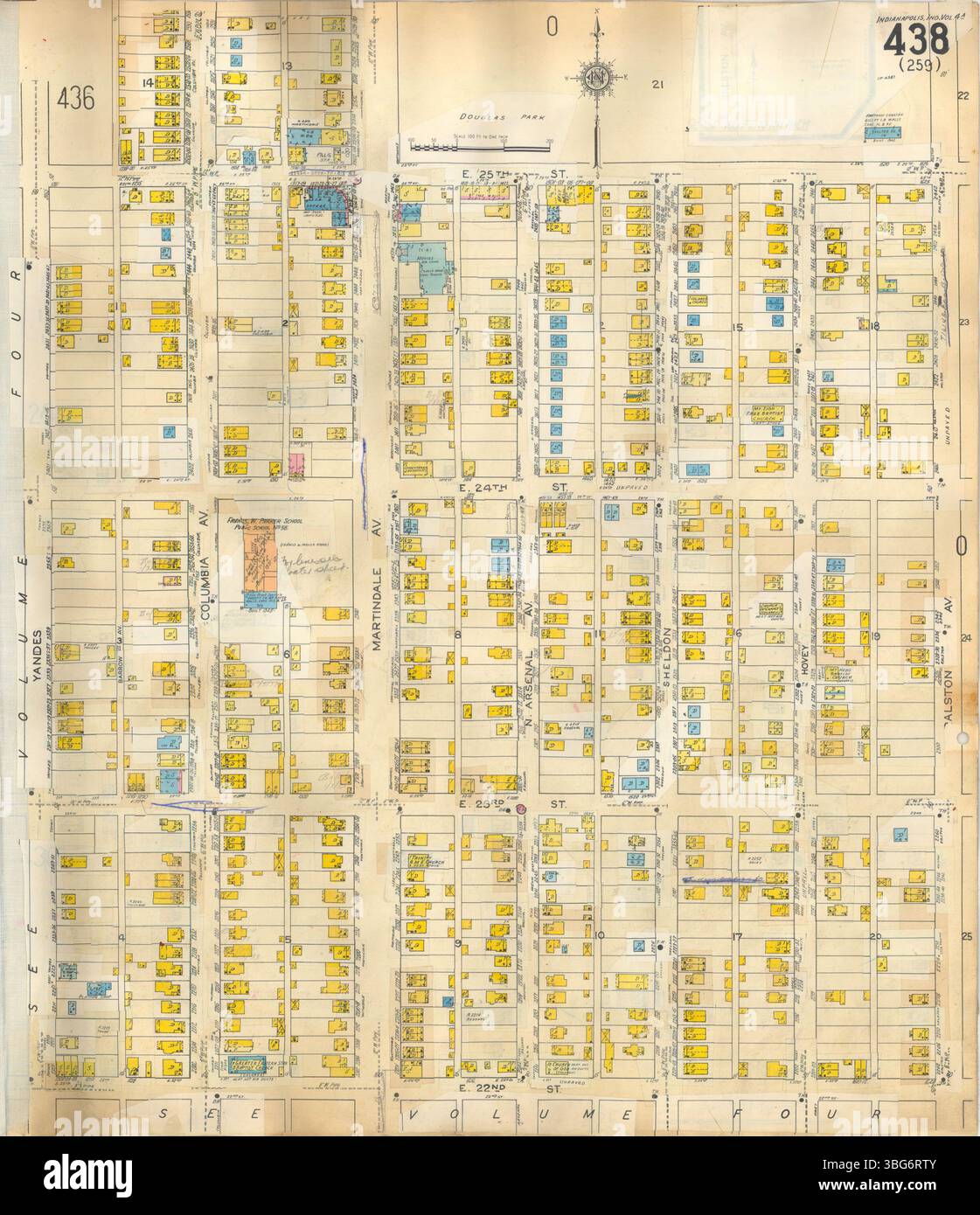 Sanborn Map #438, published in 1948, illustrates Indianapolis as it ...
