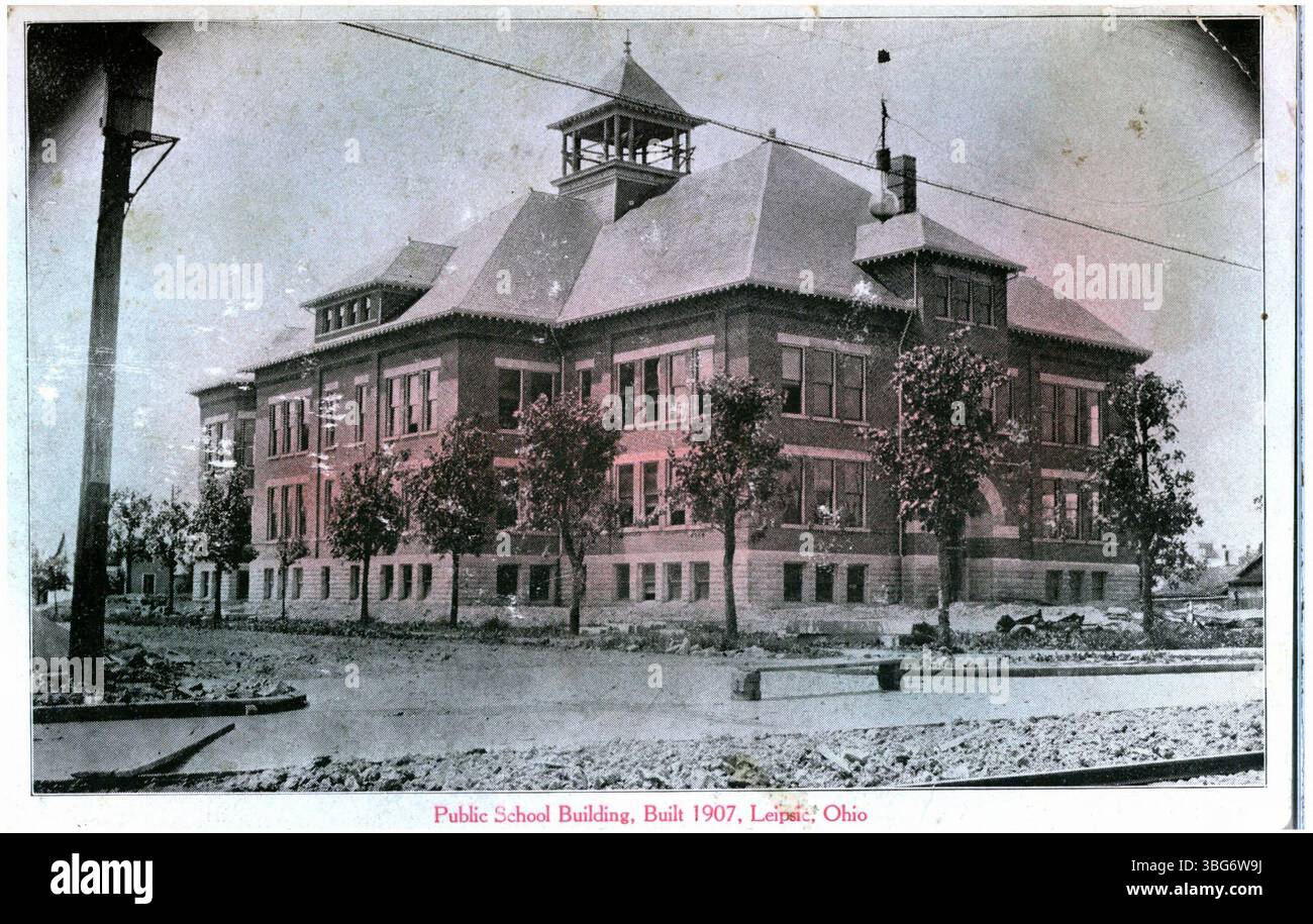 The Public School Building in Leipsic, Ohio, built in 1907, is a large ...