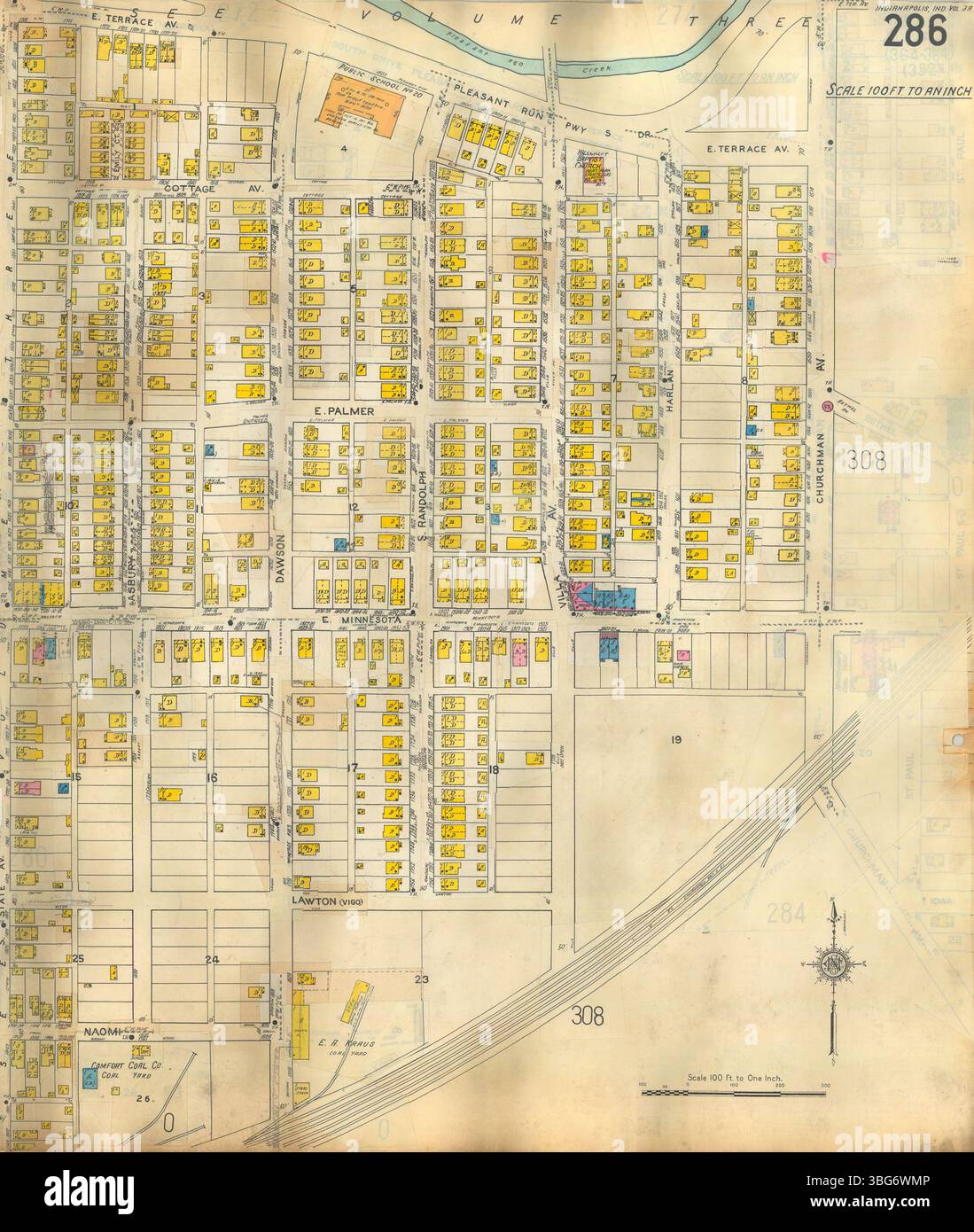 Sanborn Map #286 from 1948 displays detailed building structures and ...
