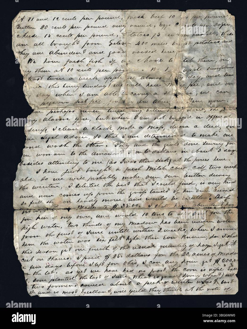 This historical letter, written by Abraham Van Vorhes to Almyra Brown ...