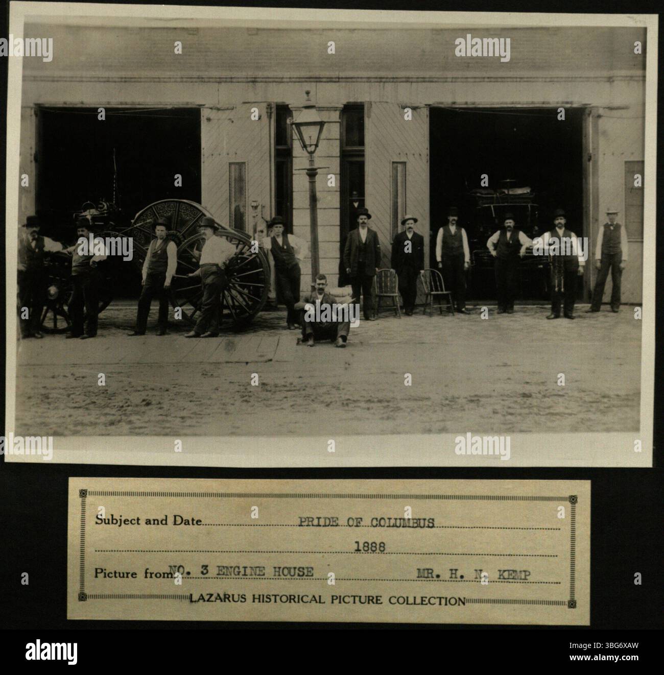 The 1888 Pride of Columbus fire wagon is pictured outside the No. 3 ...