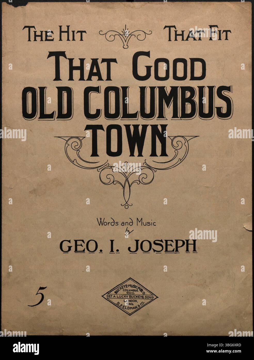 The 1919 cover of 'That Good Old Columbus Town' features simple black ...