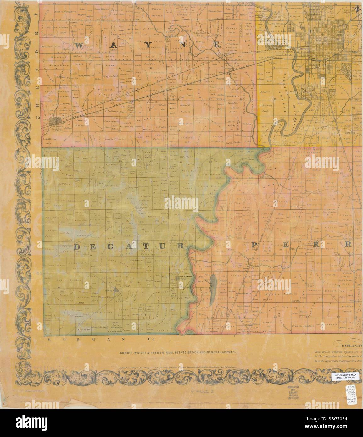 This map of Marion County, Indiana, from 1855, by Condit, Wright ...
