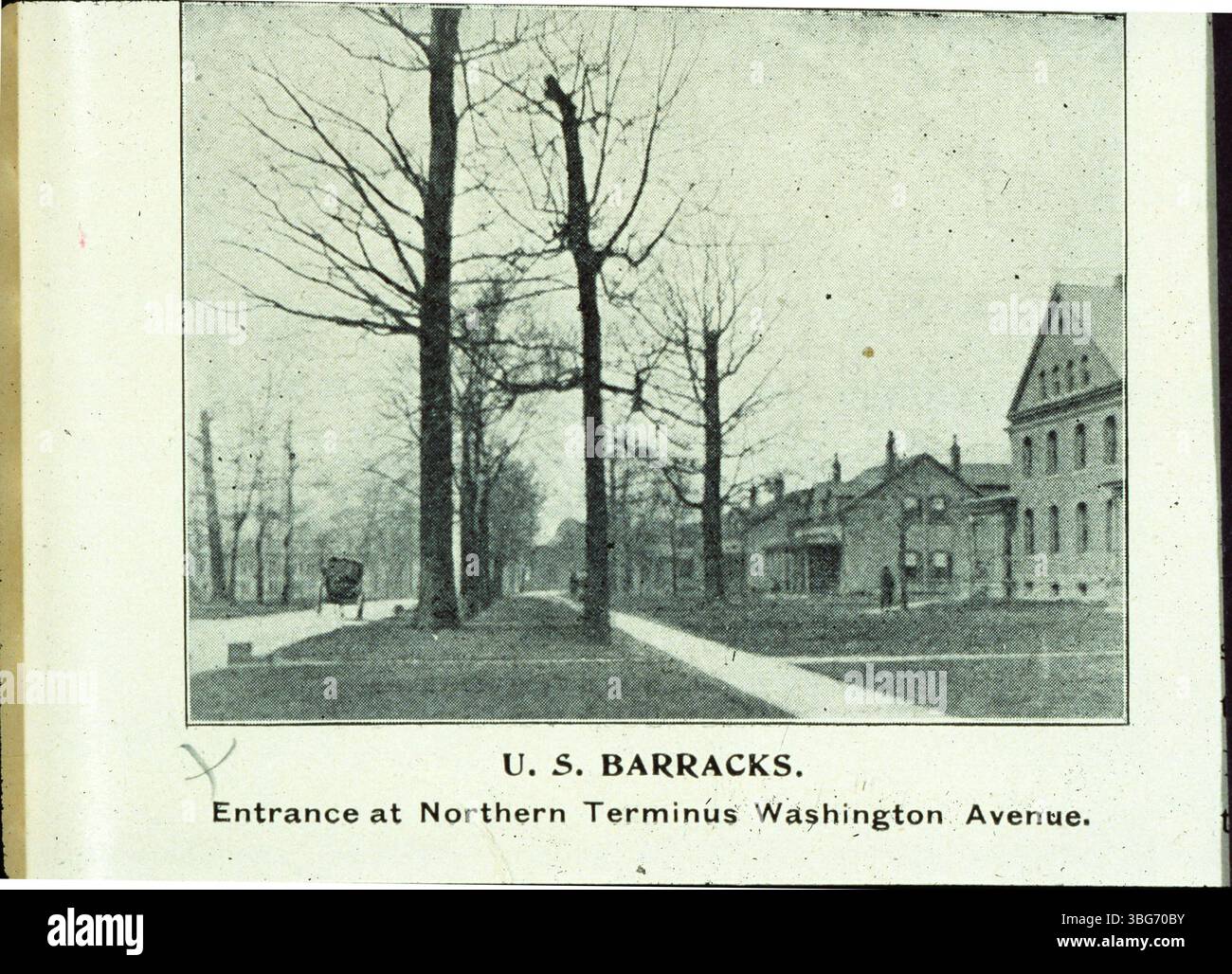 This 1898 photograph shows the U.S. Barracks (Columbus Barracks ...