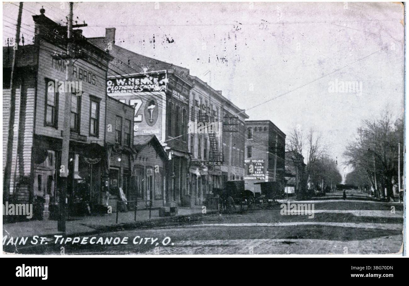 This 1911 photograph shows Main Street in downtown Tippecanoe City ...
