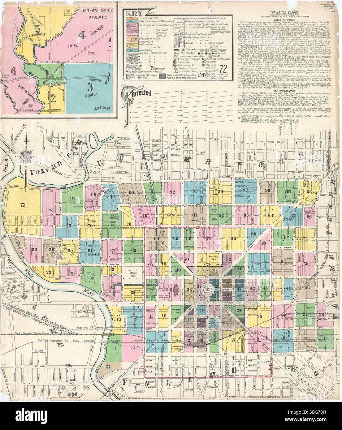 This 1915 key map from the Sanborn series provides an overview of all ...