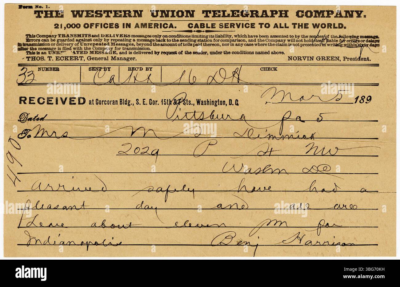 Mary dimmick harrison hi-res stock photography and images - Alamy