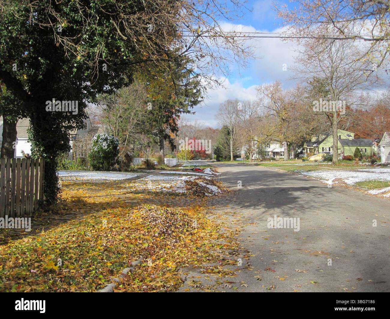 A photograph taken by A.V. Shirk looking up Andover Street in Columbus ...