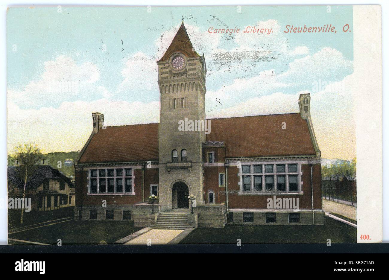 Color postcard showing the Carnegie Library in Steubenville, Ohio ...
