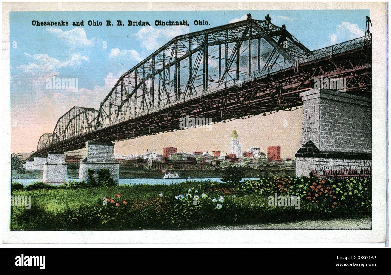 This 1919 image shows the Chesapeake and Ohio Railroad Bridge in ...