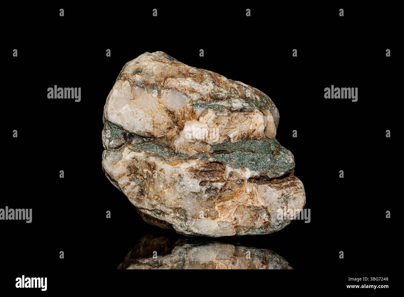 Green chlorite mineral on quartz stone Stock Photo - Alamy