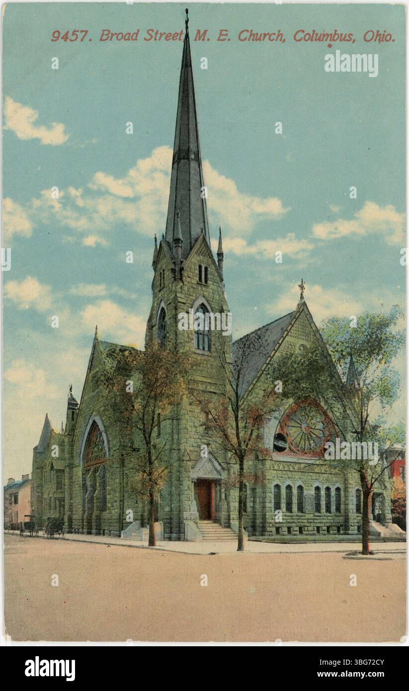 Color postcard of the Broad Street Methodist Episcopal Church located ...