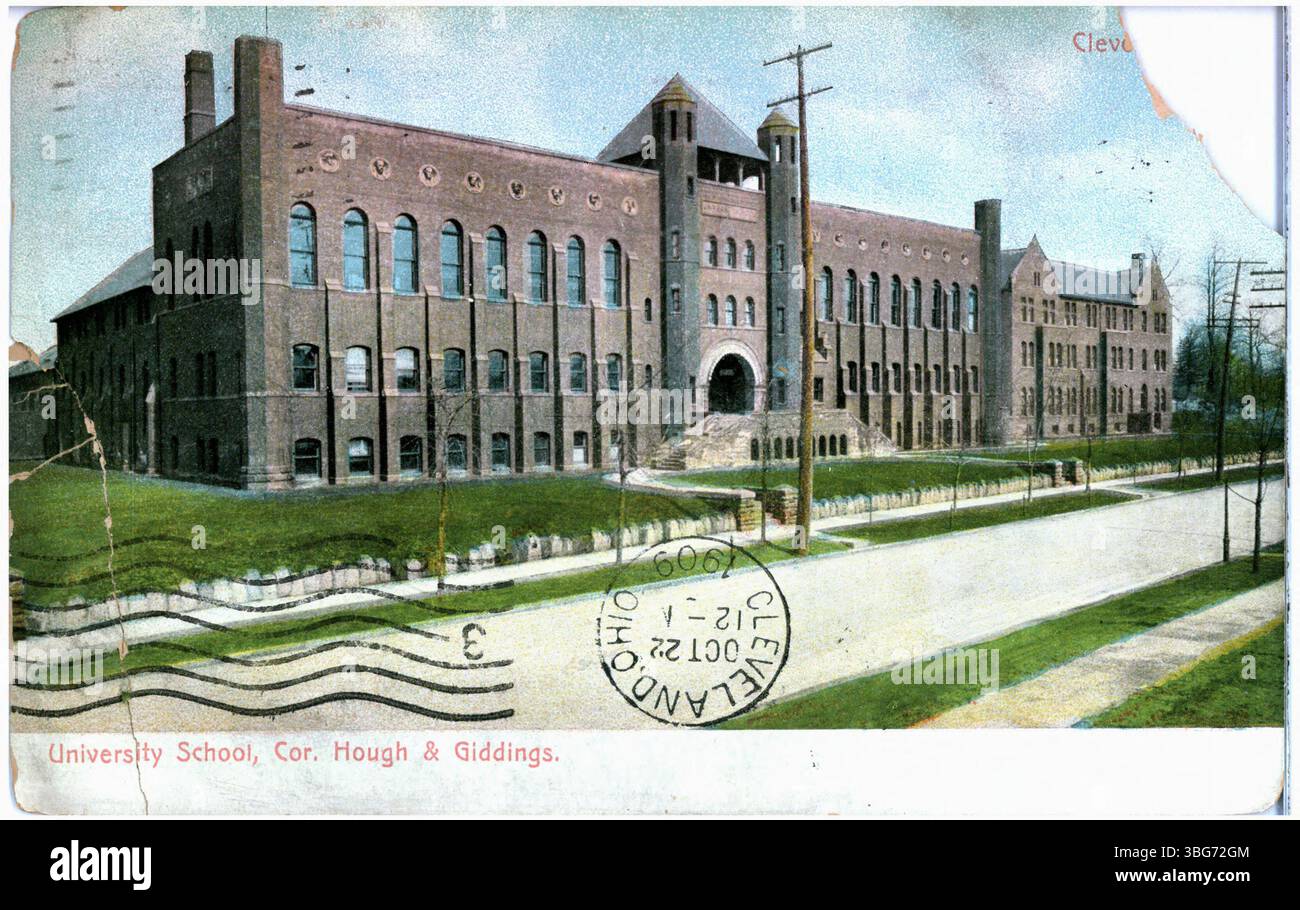 This 1909 photograph depicts the University School located at the ...