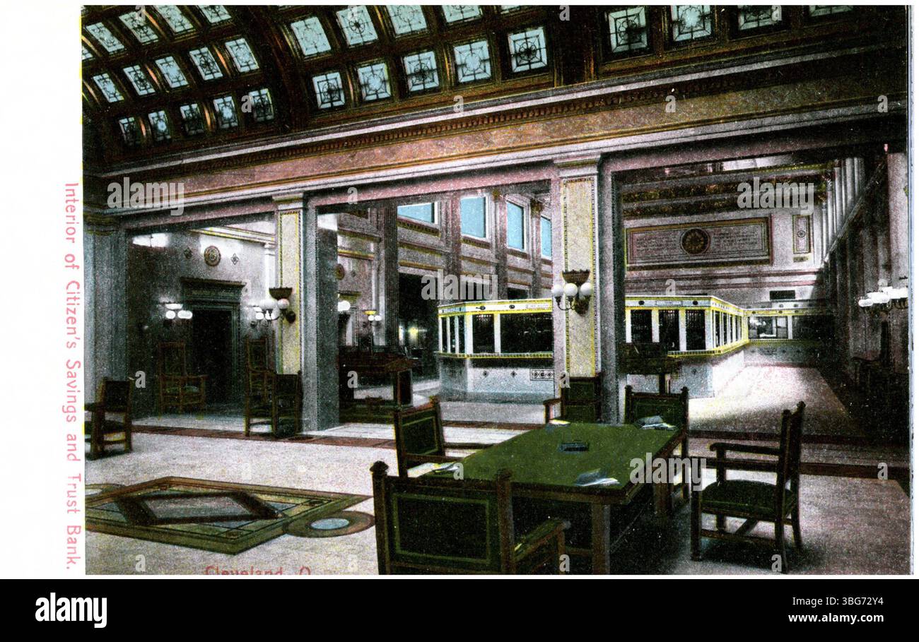 Interior view of the Citizen's Savings and Trust Bank lobby in ...