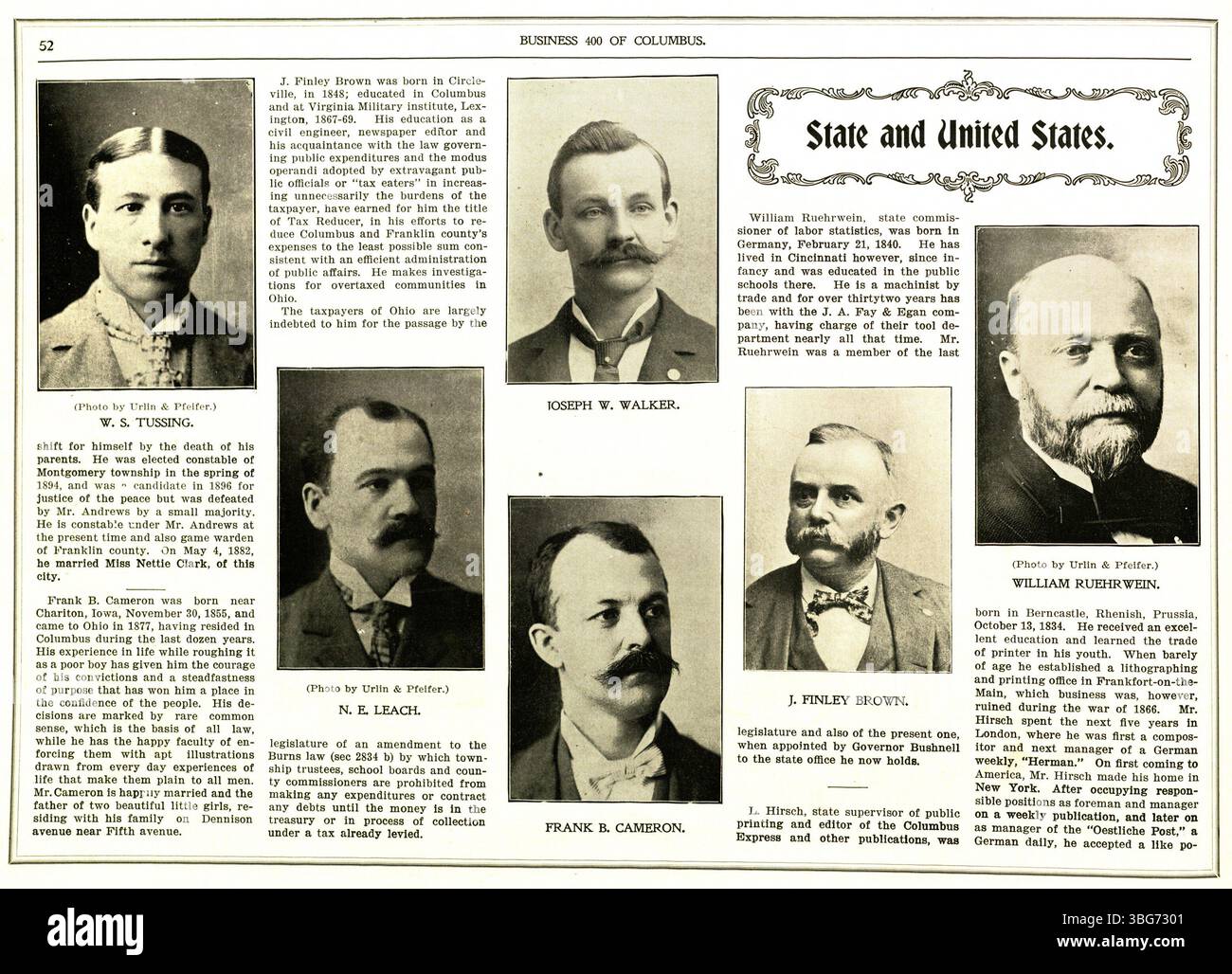 This page of *Columbus 400* (1896) celebrates men from Columbus, well ...