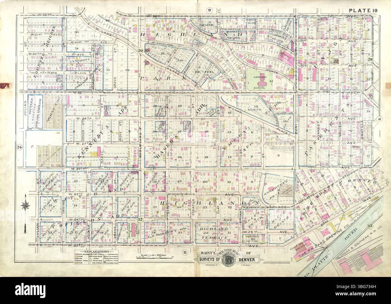 Plate 10 from Baist’s Real Estate Atlas of Surveys of Denver, Colorado ...