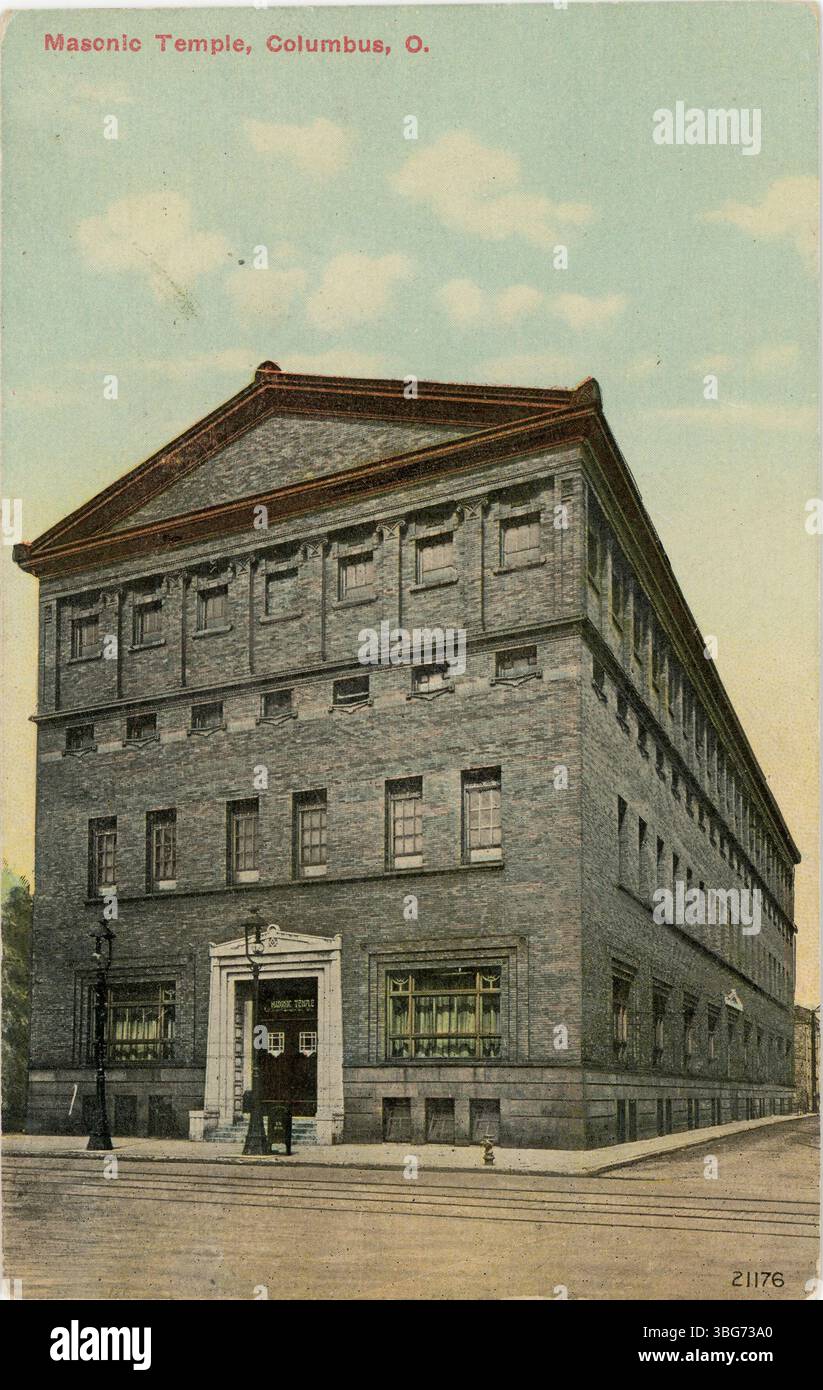 This color postcard shows the Masonic Temple in Columbus, Ohio ...