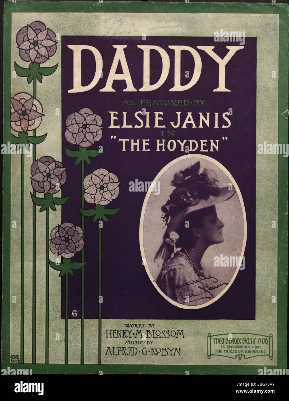 The 1907 sheet music cover for 'Daddy' features a profile view of Elsie ...