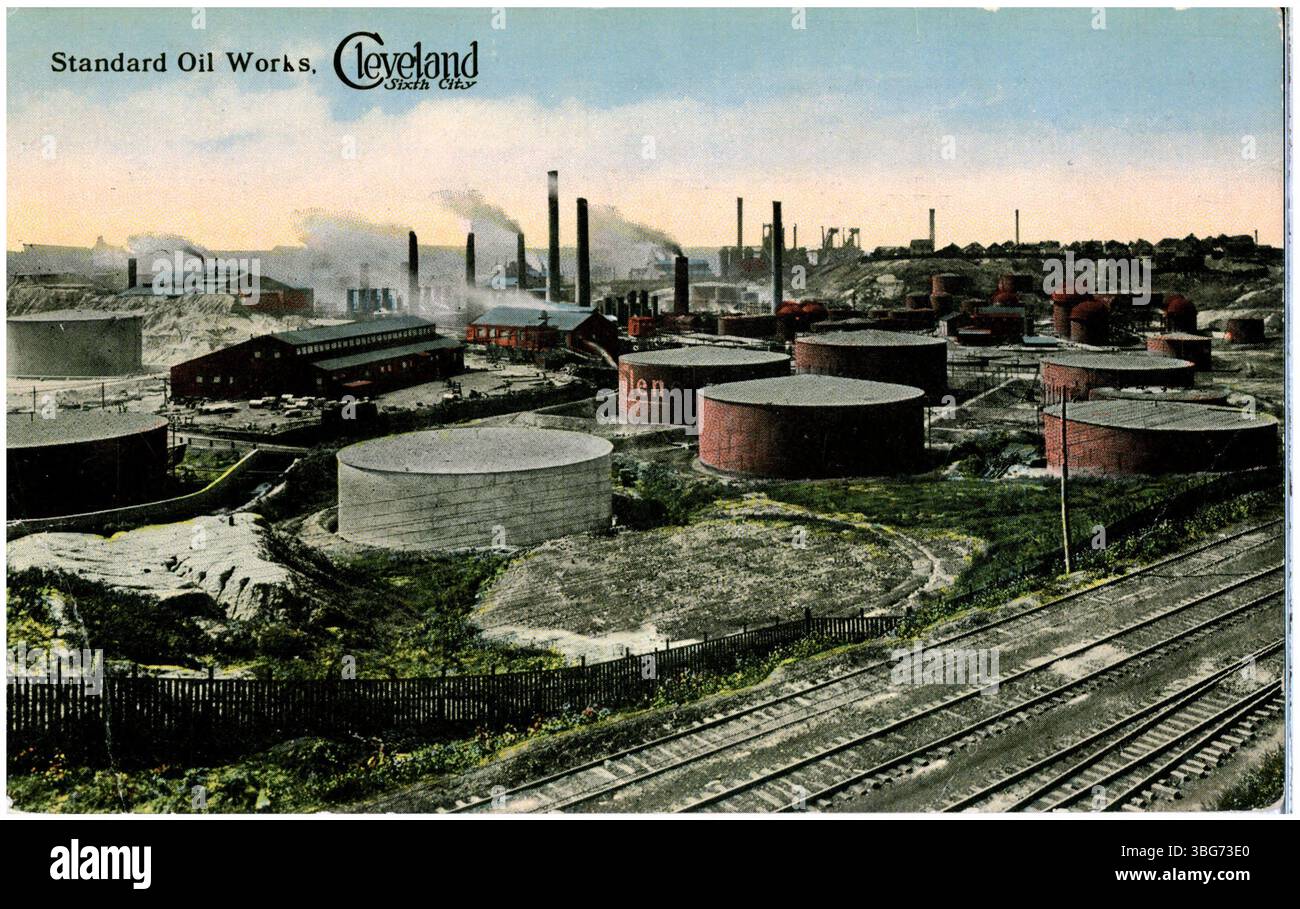 This 1915 photograph showcases the Standard Oil Works in Cleveland ...