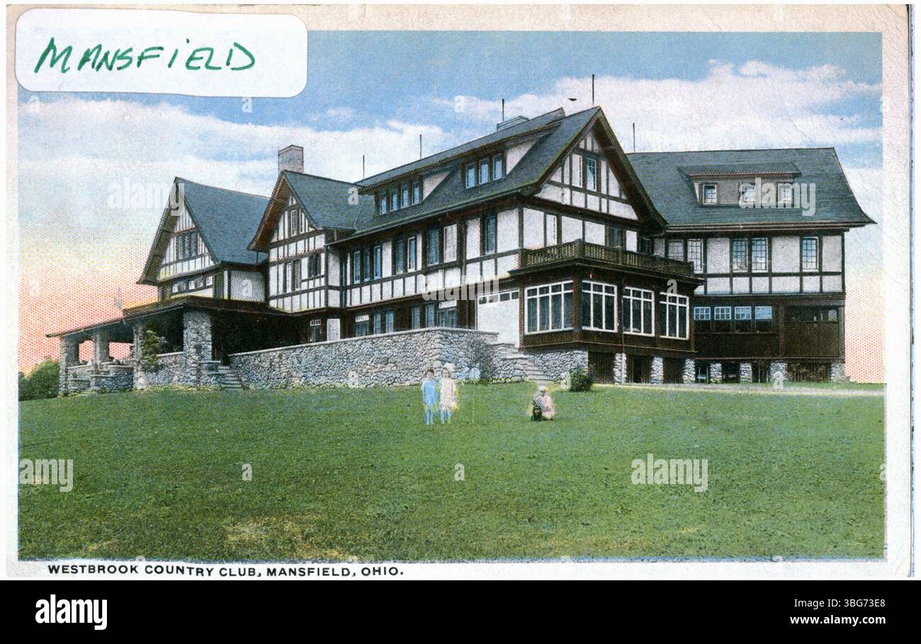Colorized photograph of the Westbrook Country Club in Mansfield, Ohio ...