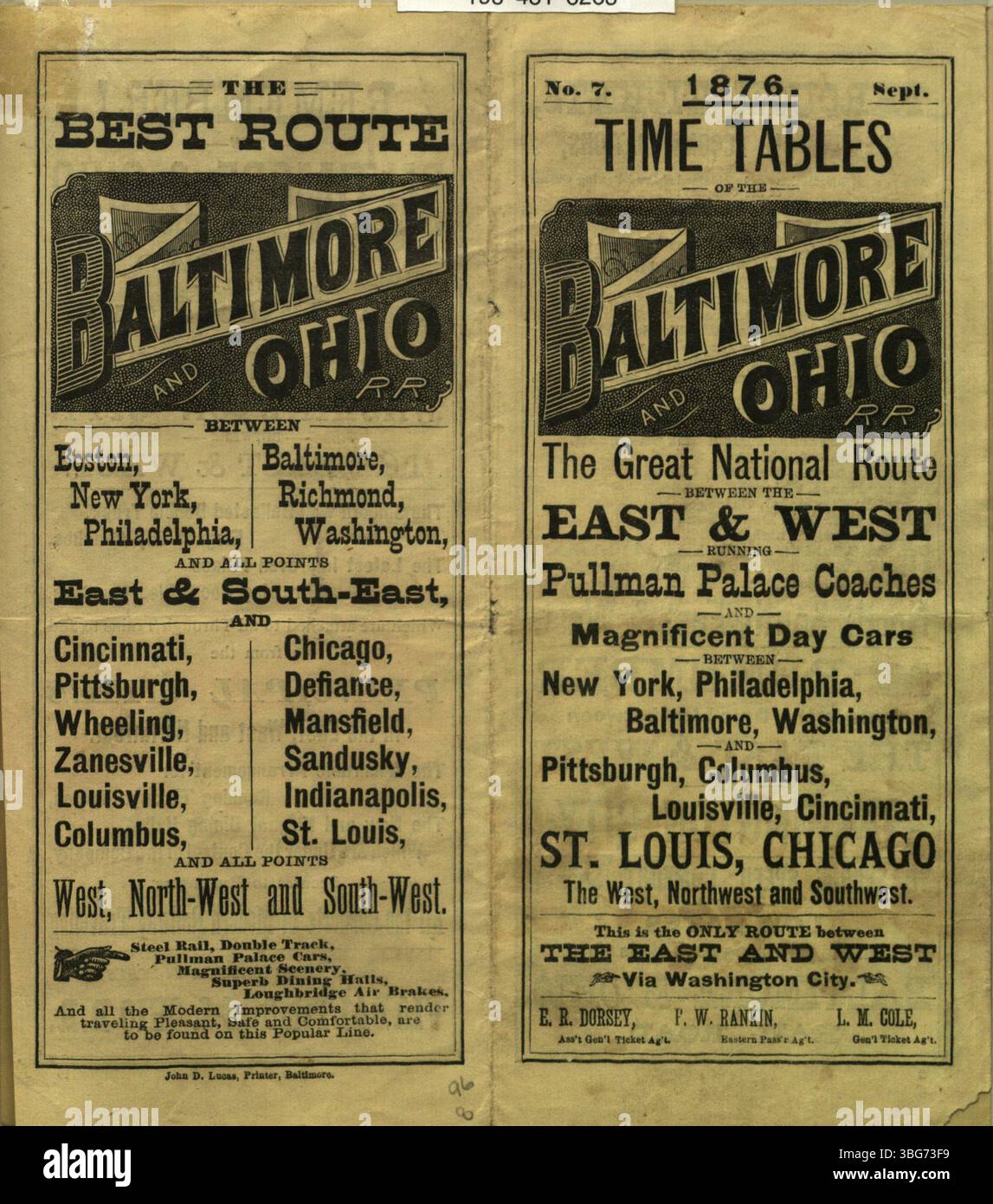 The 1876 time tables of the Baltimore and Ohio Railroad include a map ...