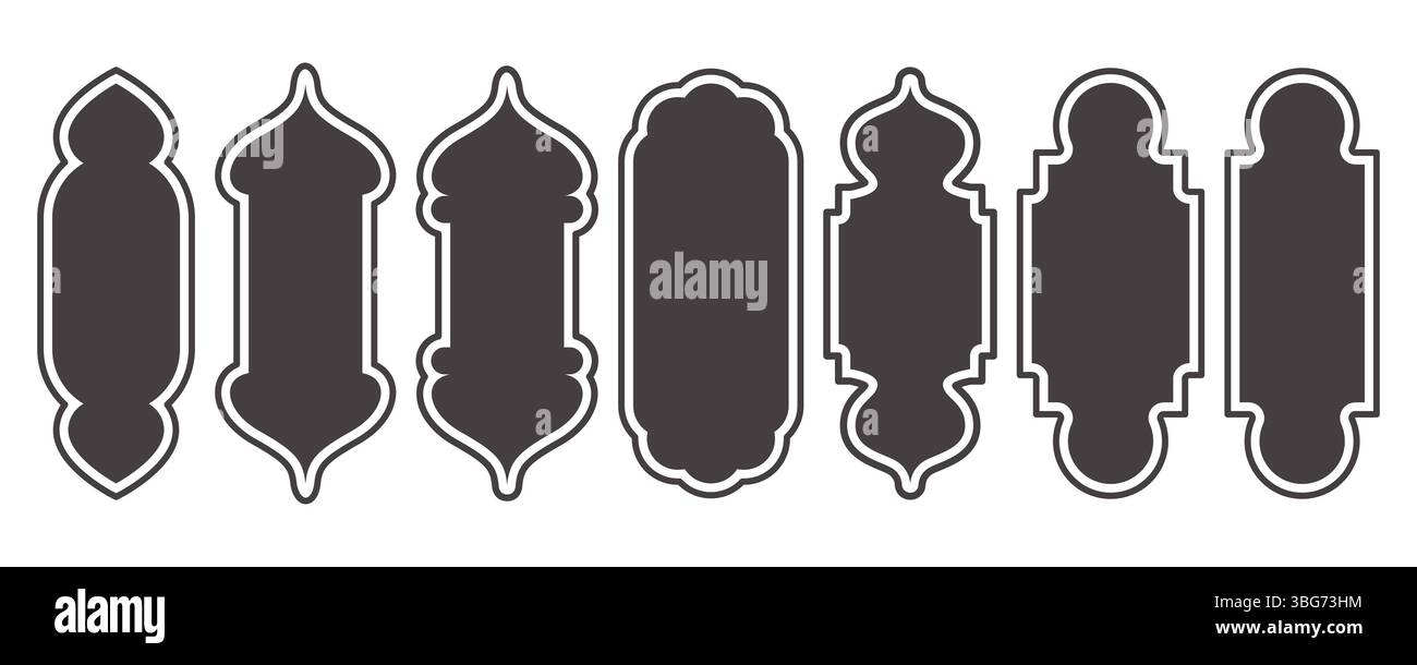 Islamic shapes Ramadan window frame design. Turkish and Indian vector ...