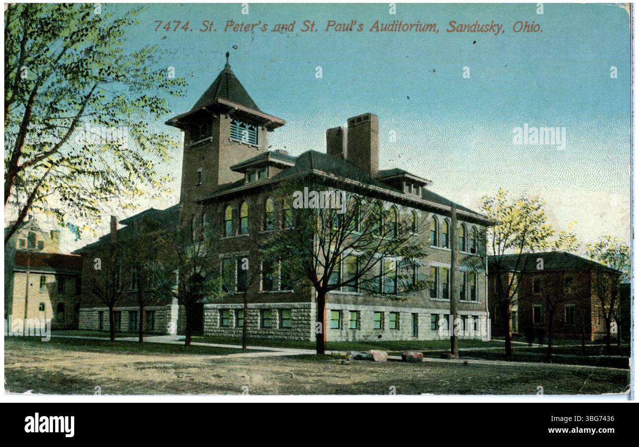 A 1916 image of the St. Peter's and St. Paul's Auditorium in Sandusky ...