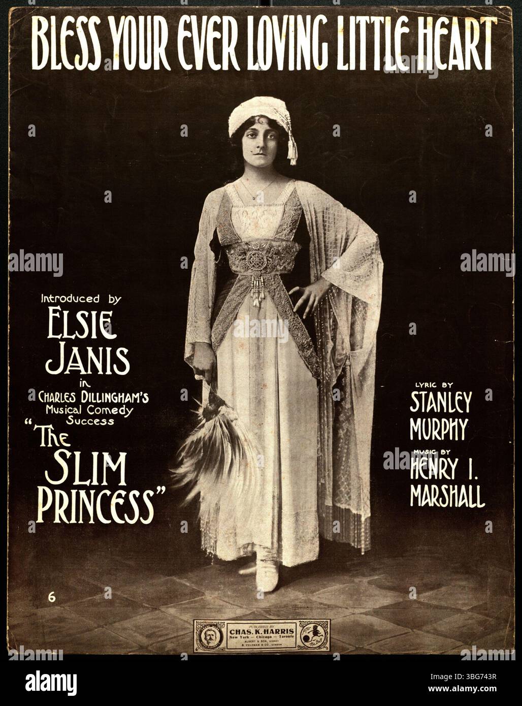A 1911 full-length black and white photo of Elsie Janis on the cover of ...