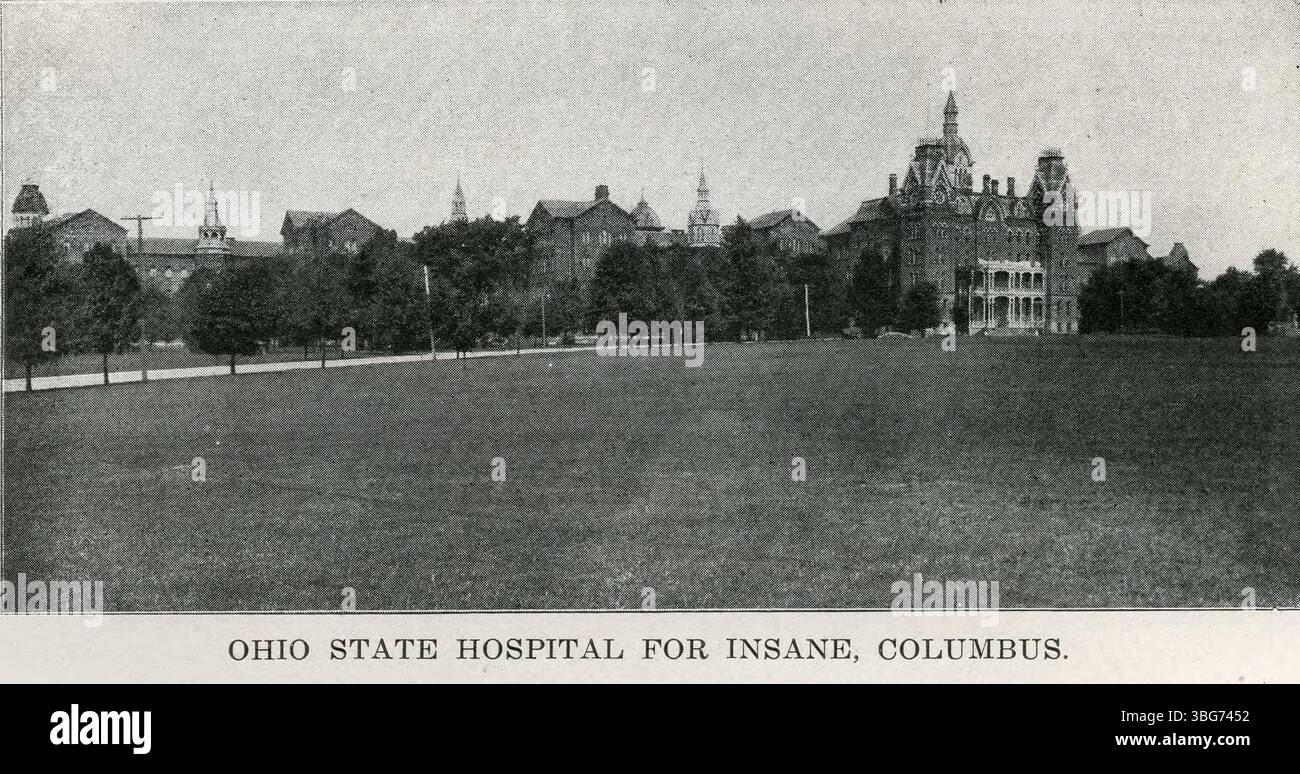 A view of the south wing of the Columbus State Hospital, originally the ...