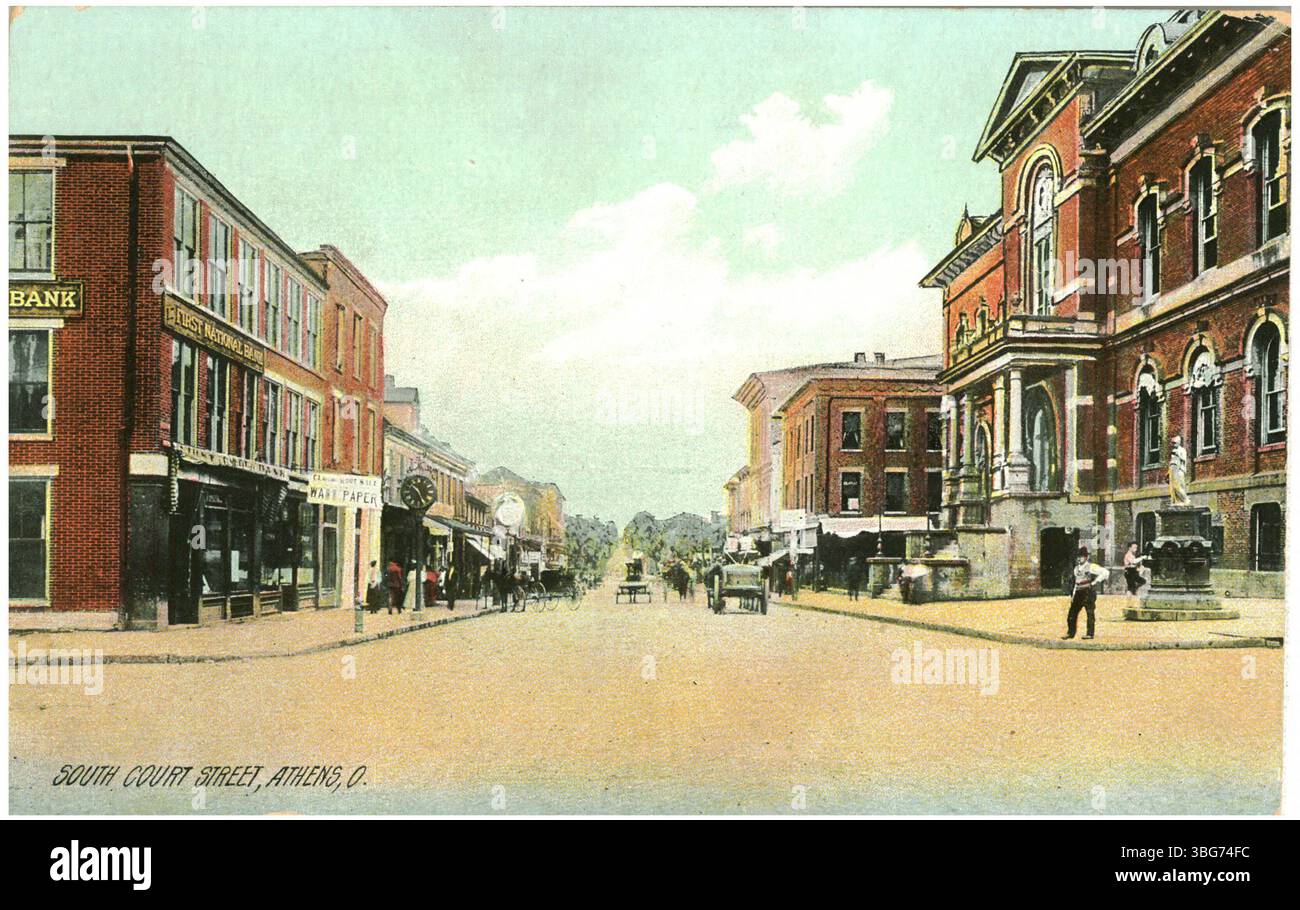This image shows South Court Street in Athens, Ohio, featuring the ...
