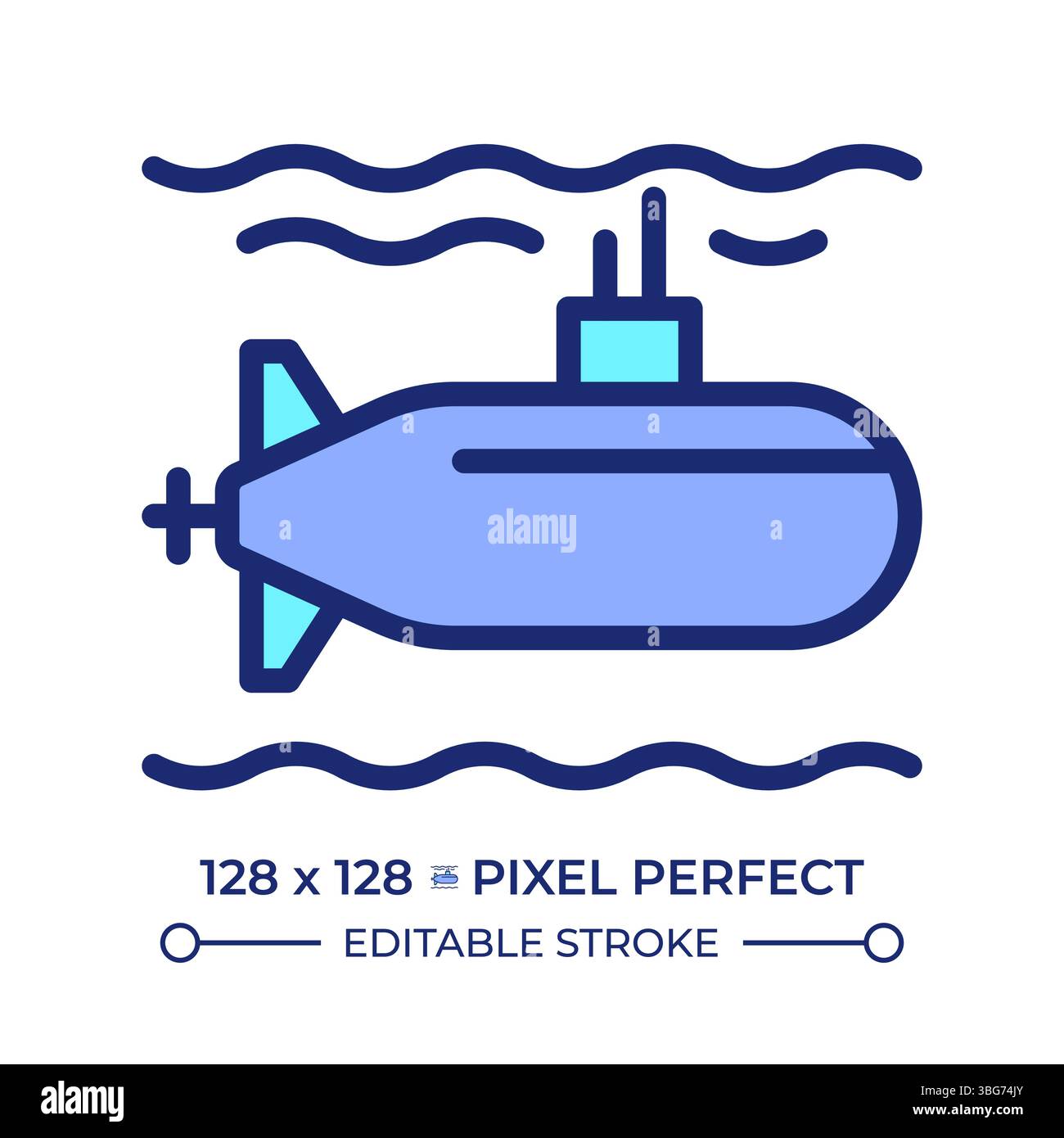 Submarine pixel perfect line color icon Stock Vector Image & Art - Alamy