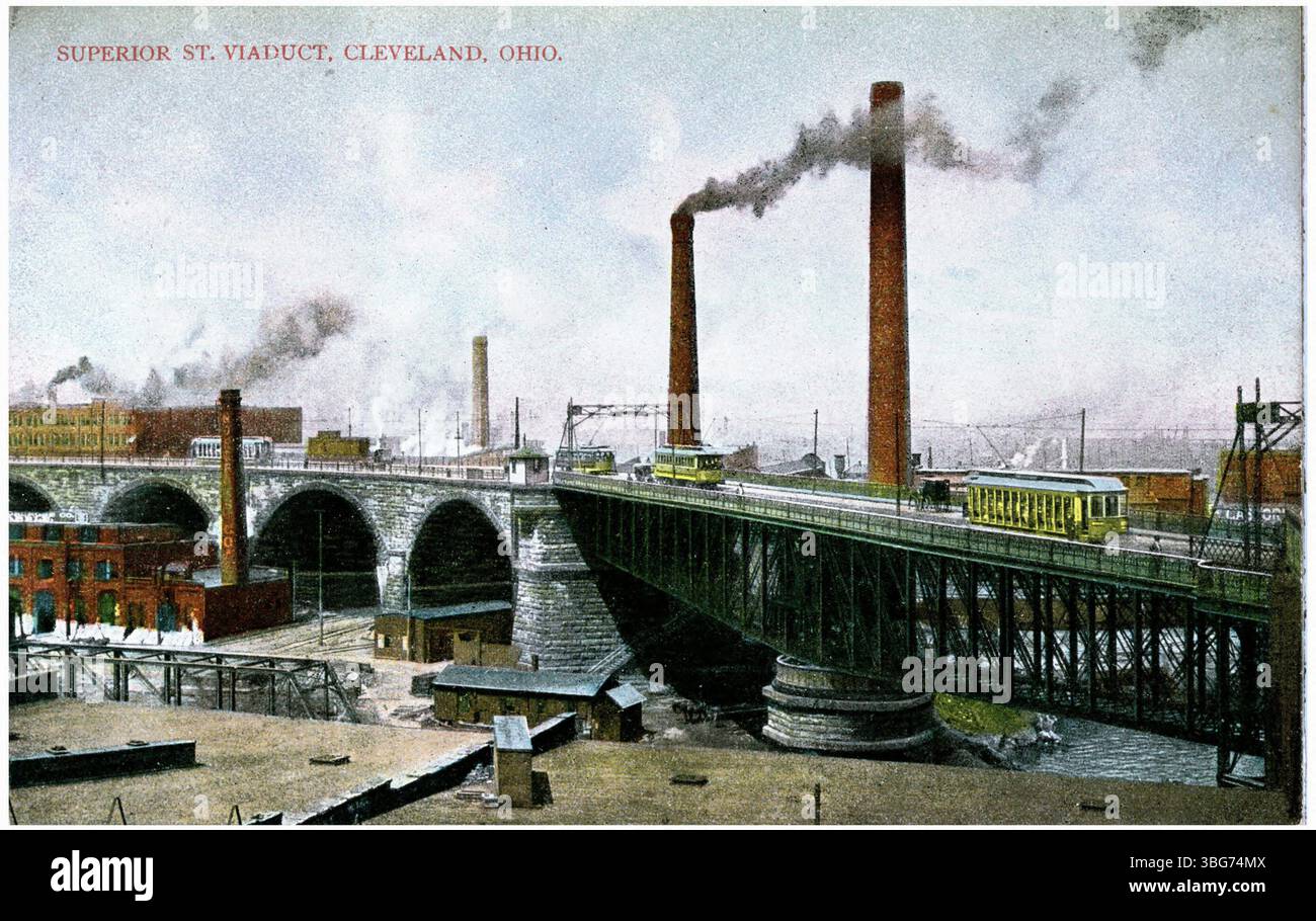The Superior Street Viaduct in Cleveland, Ohio, is a steel swing bridge ...