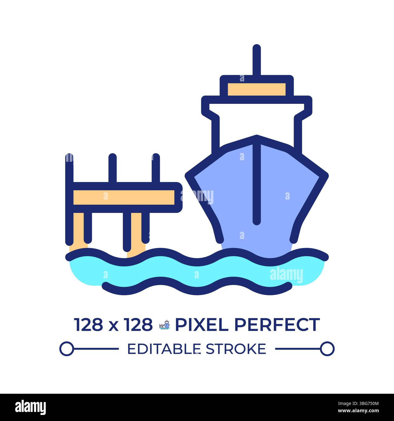 Mooring dock pixel perfect line color icon Stock Vector Image & Art - Alamy