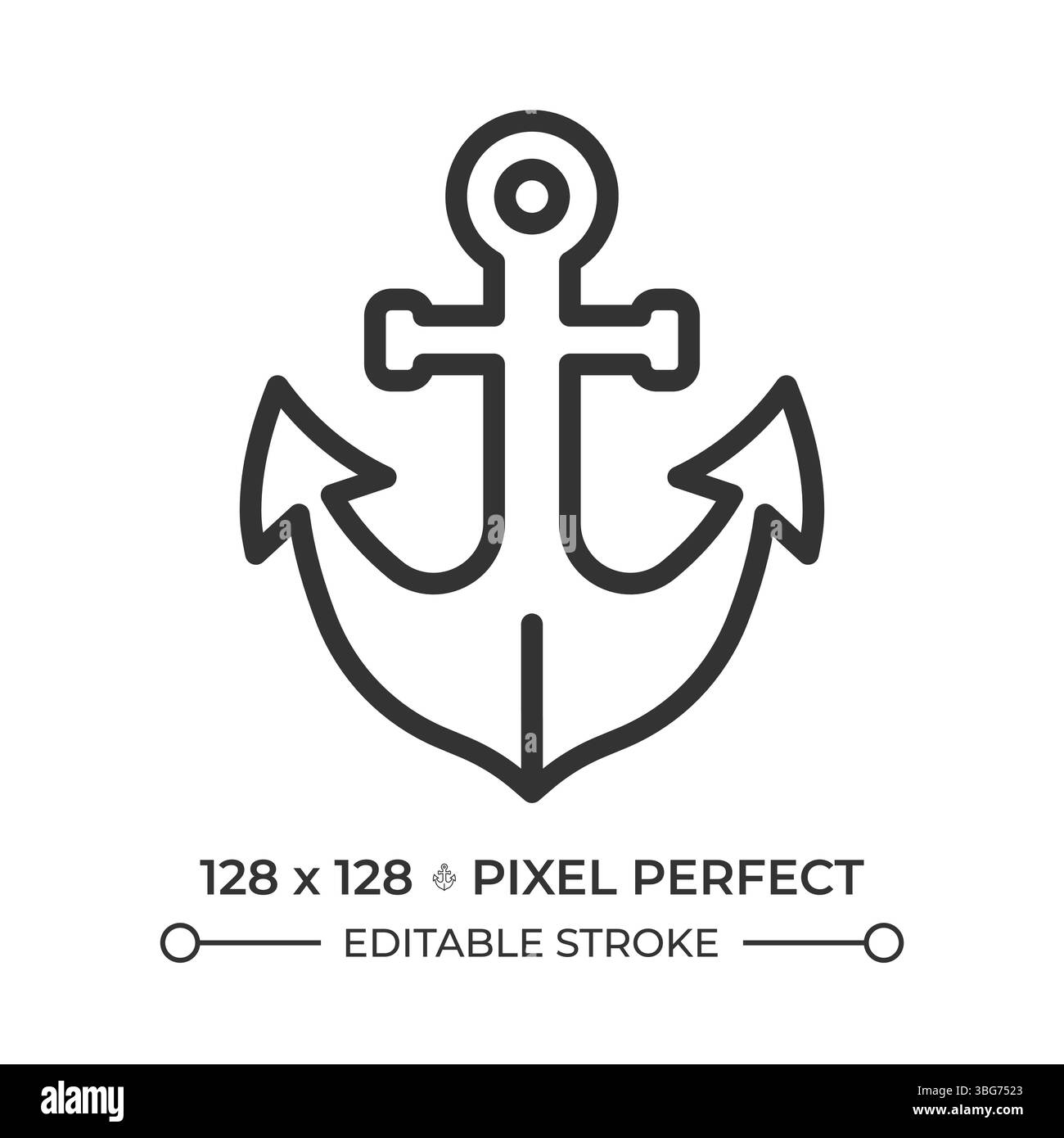 Anchor pixel perfect line icon Stock Vector Image & Art - Alamy