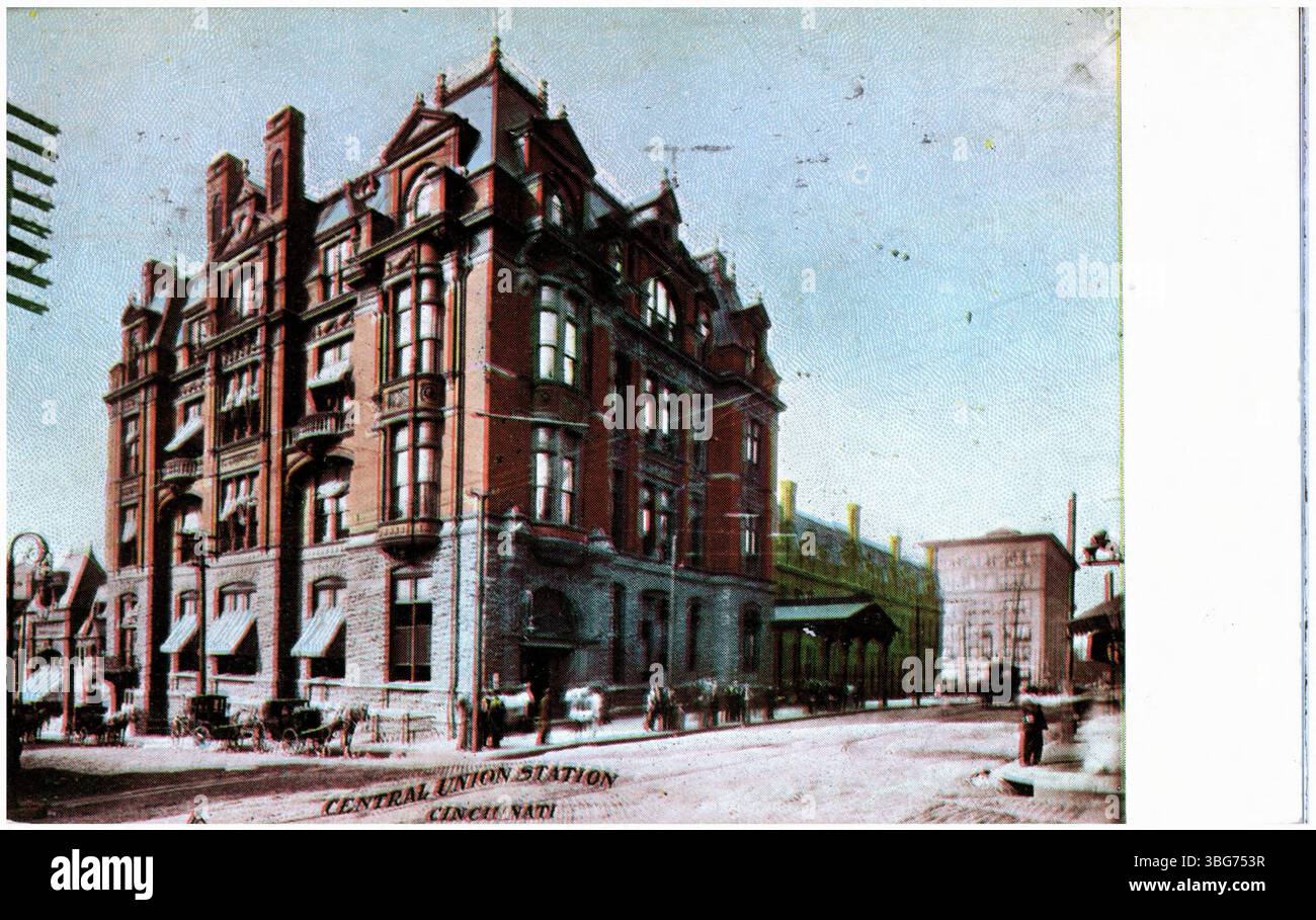 A 1909 photograph of Central Union Station in Cincinnati, Ohio ...