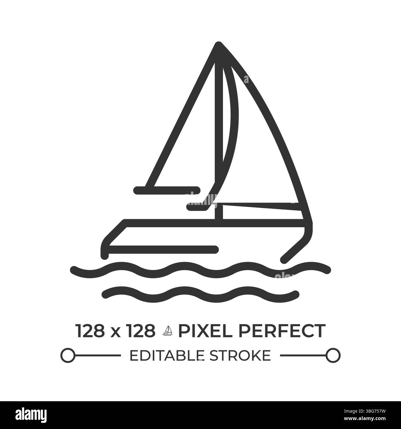 Sailing ship pixel perfect line icon Stock Vector Image & Art - Alamy