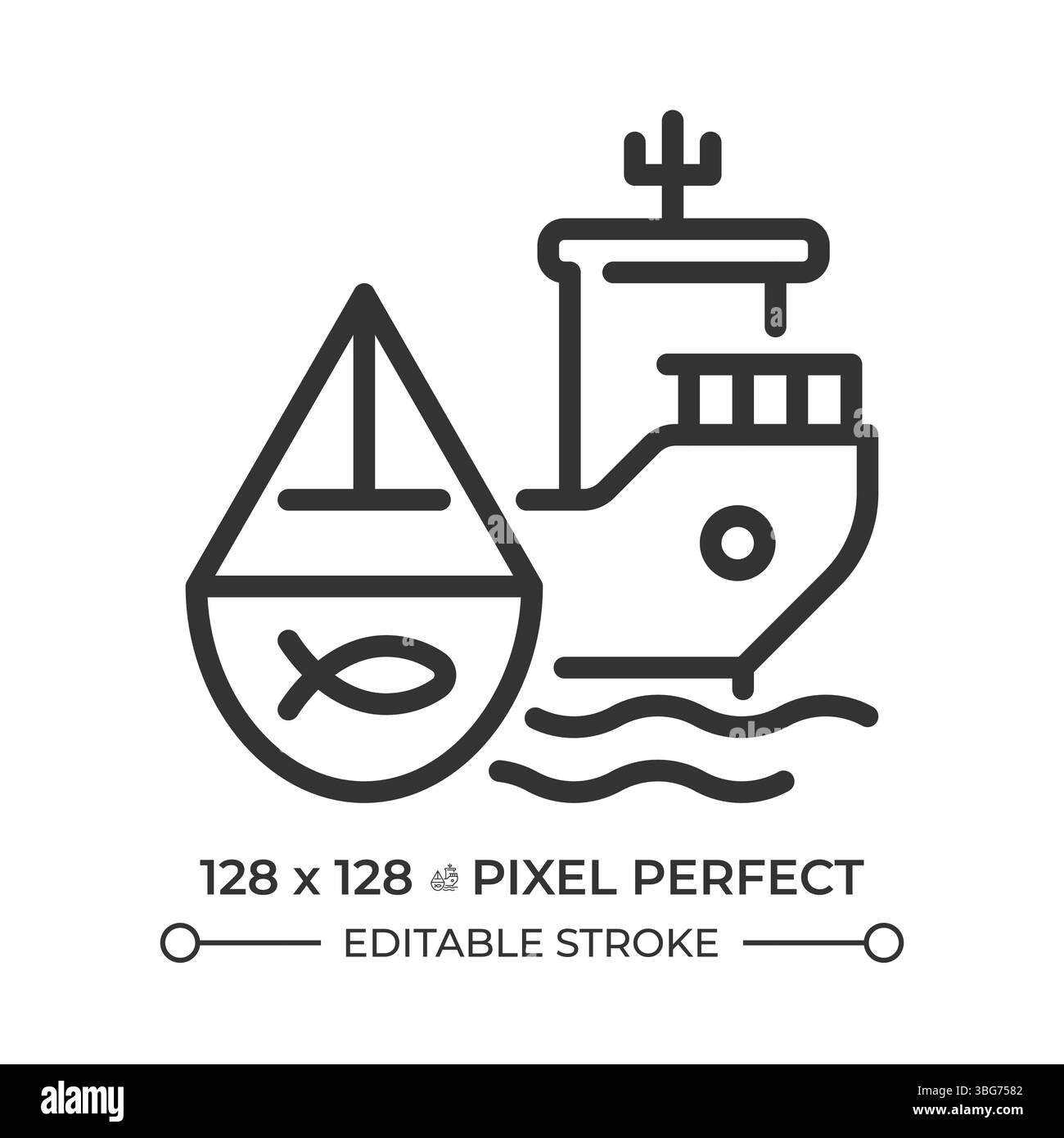 Pixel art fishing boat Black and White Stock Photos & Images - Alamy