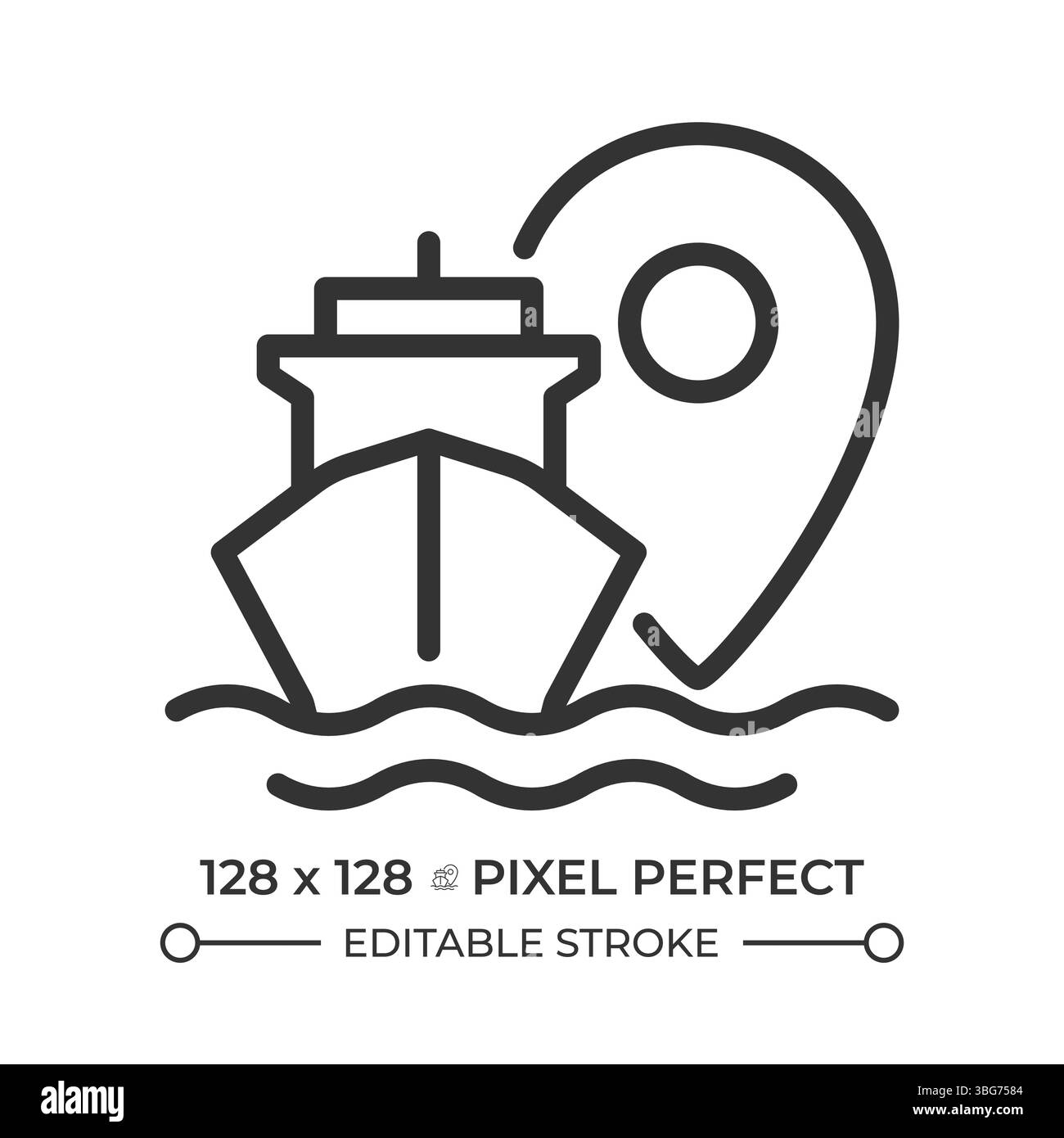 Ship location pixel perfect line icon Stock Vector Image & Art - Alamy