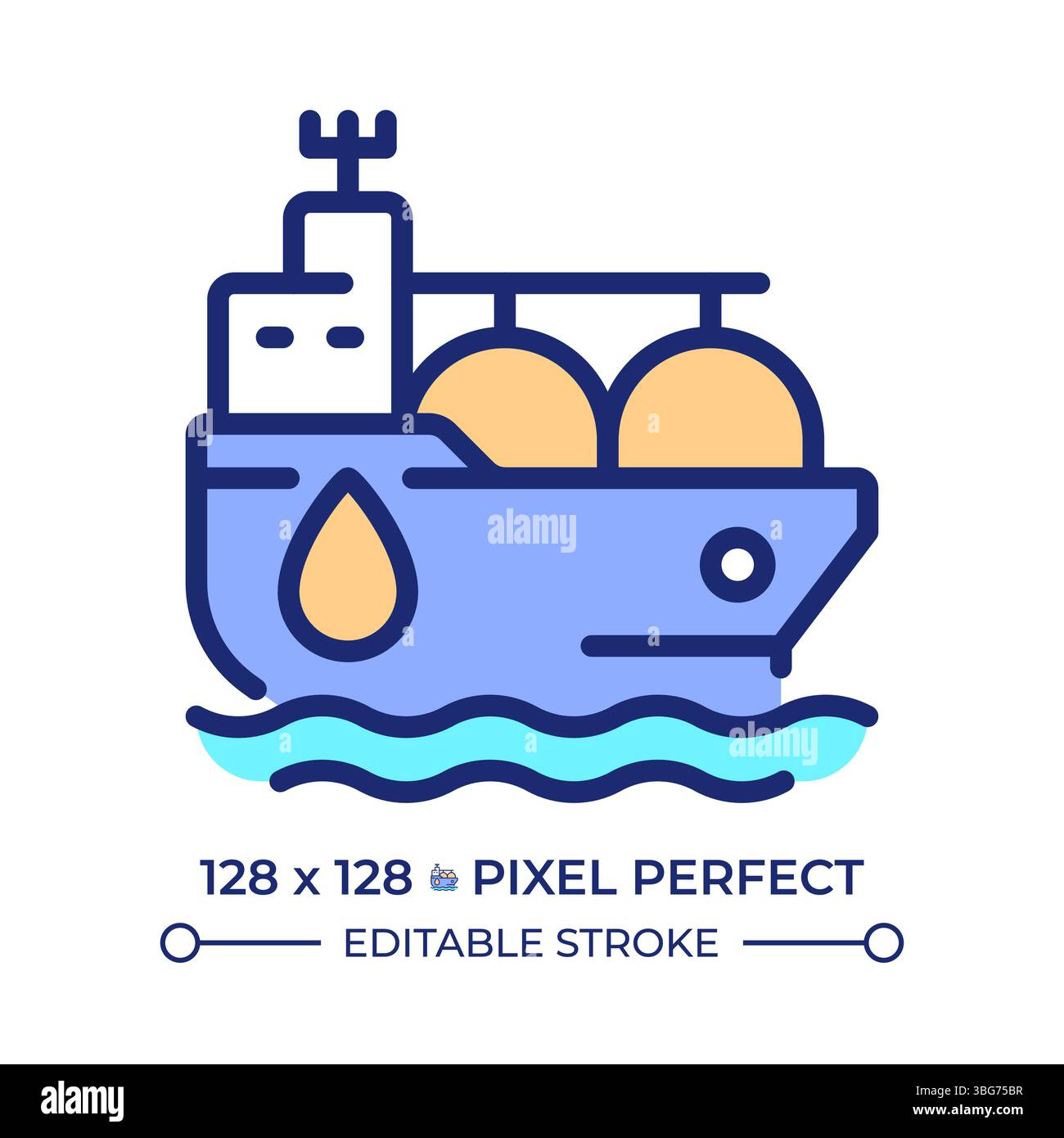 Tanker ship pixel perfect line color icon Stock Vector Image & Art - Alamy