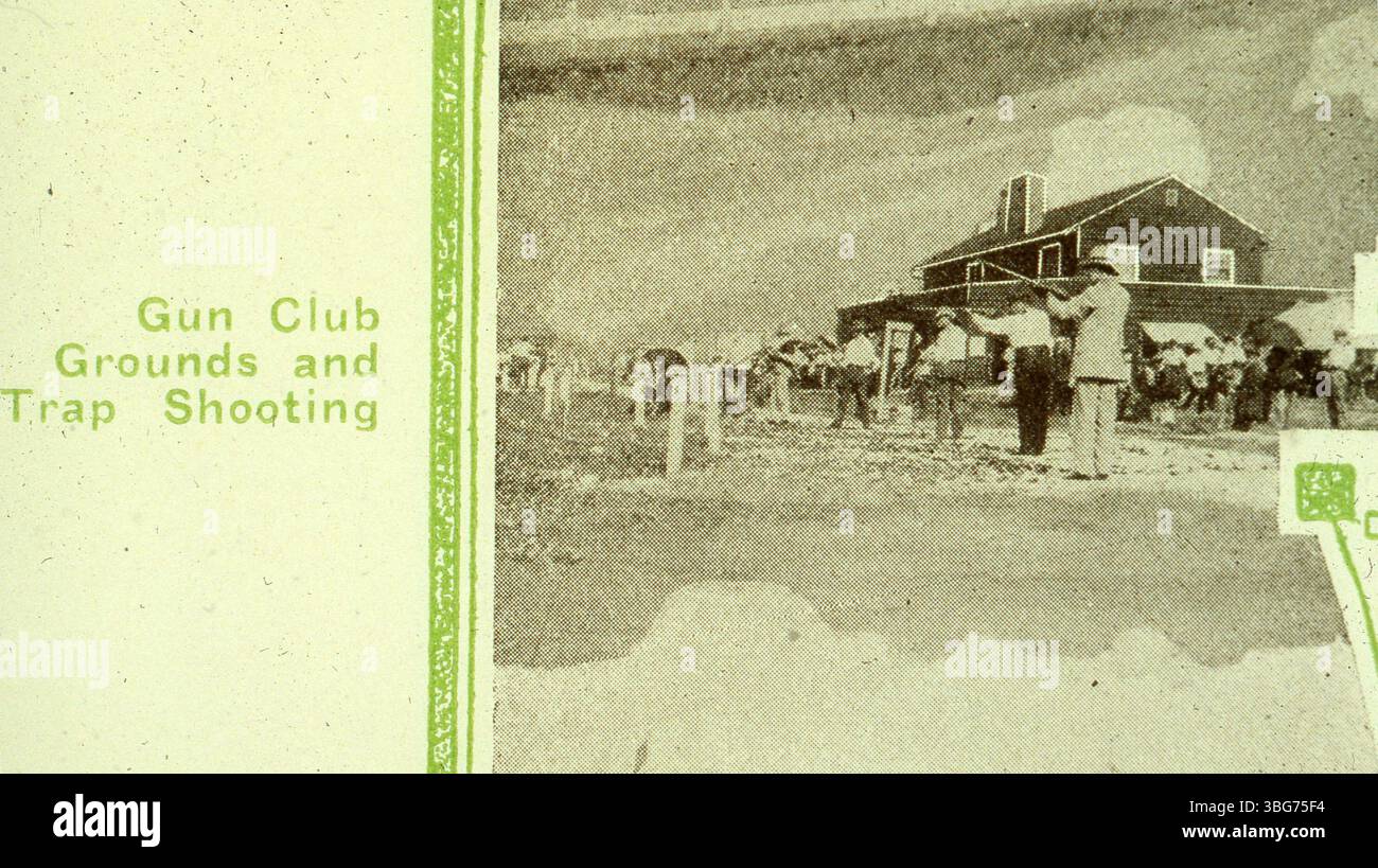 1915 exterior view of the Columbus Gun Club grounds featuring trap ...