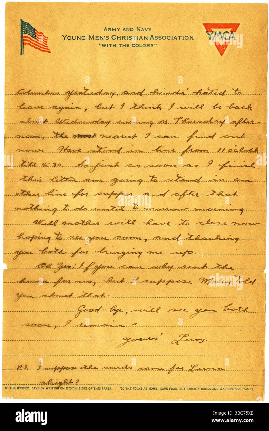 This letter, dated May 19, 1919, from Leroy E. Cline to his mother ...