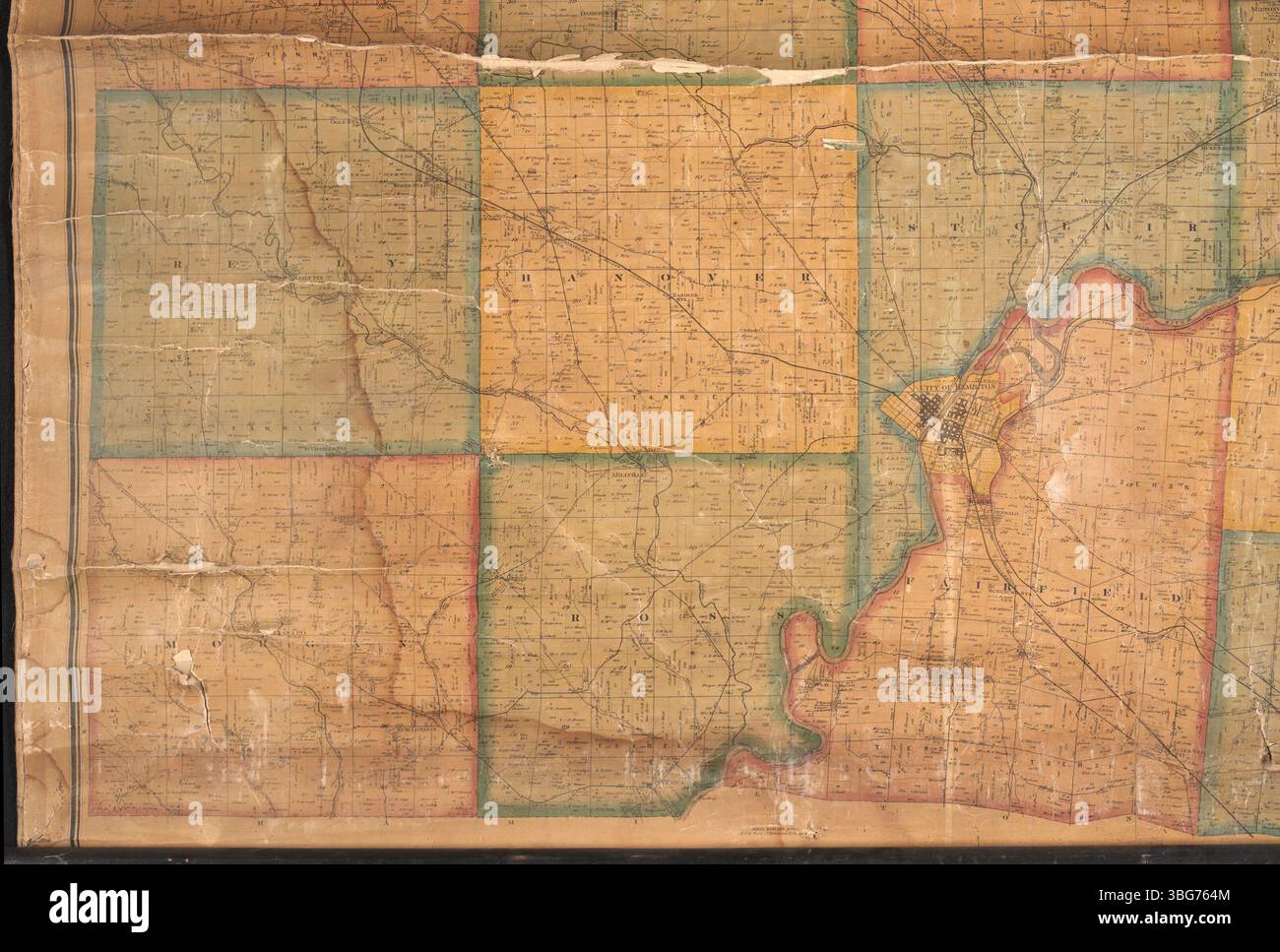 This 1868 map of Butler County, Ohio, was created from actual surveys ...