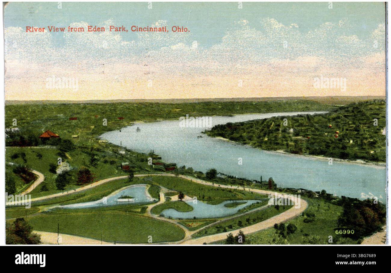 A view of the Ohio River as seen from Eden Park in Cincinnati, Ohio ...