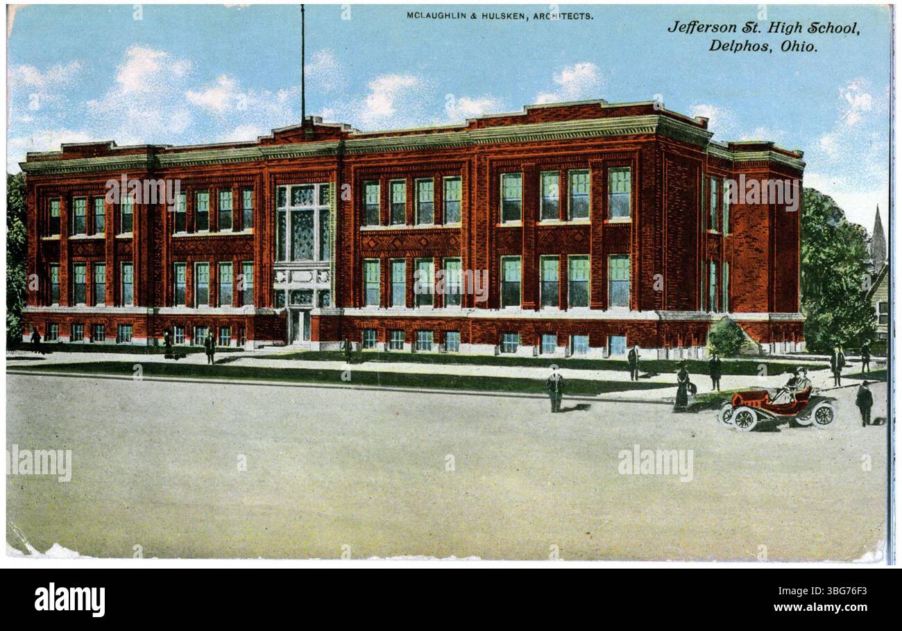A 1911 photograph of Jefferson Street High School in Delphos, Ohio ...