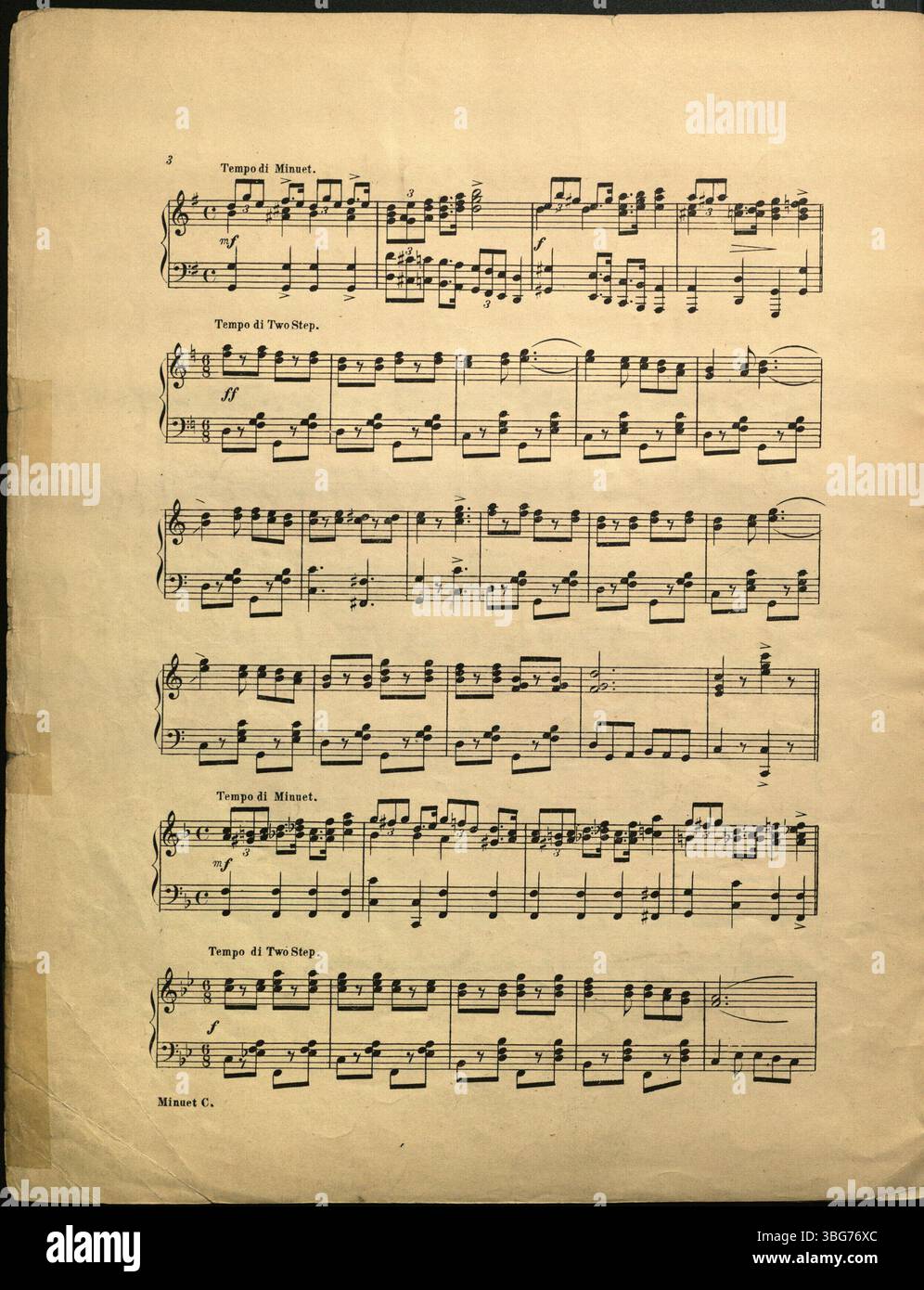 The 1905 edition of 'Columbus Minuet' shows a couple in five different ...